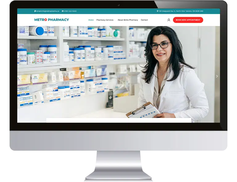 Metro Pharmacy Web Design - Canada Create